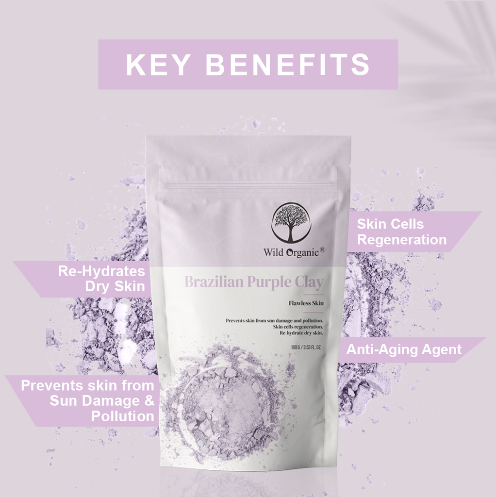 Brazilian Purple Clay Powder - Flawless Skin Clay - 100gm – Wildorganic ind