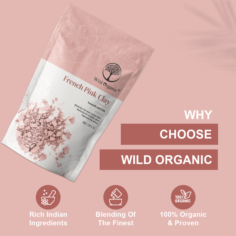 French Pink Clay Powder - Smooth and silk Clay - 100gm – Wildorganic ind